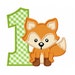 Fox Number 1/ First Birthday Applique Machine Embroidery | Etsy