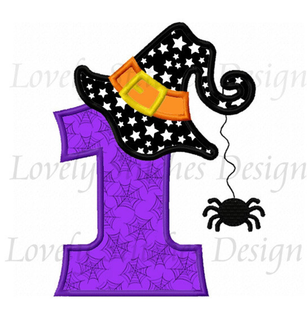 Halloween Hat With Number Applique Machine Embroidery Design NO:0236 - Etsy