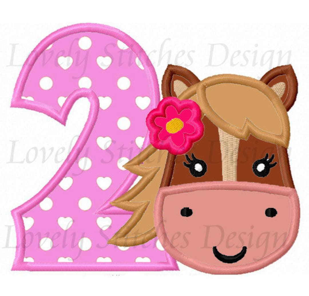 Horse Face Number 2 Applique Machine Embroidery Design NO:0566 - Etsy