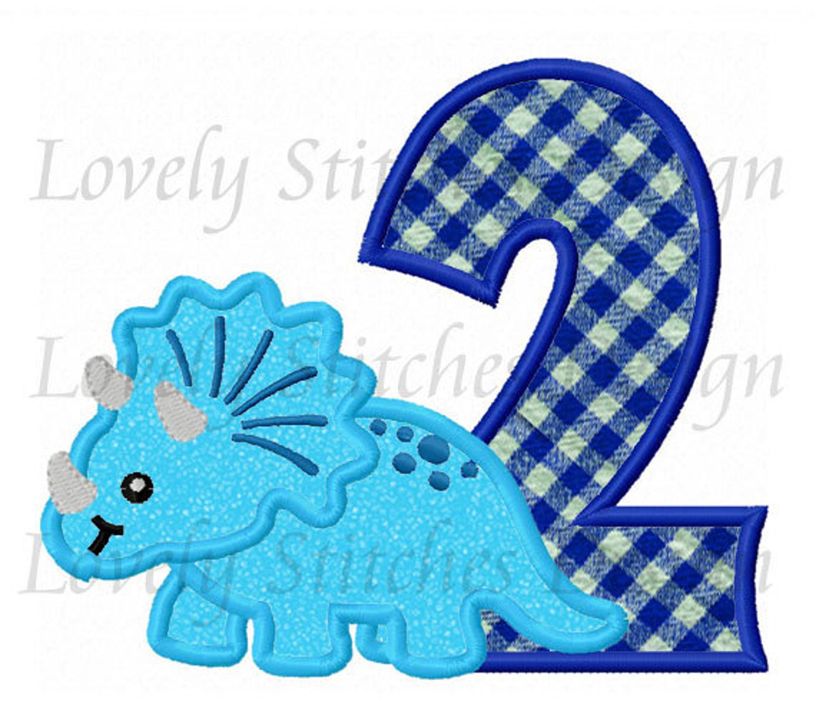 Dinosaur Number 2 Applique Machine Embroidery Design NO:0491 - Etsy