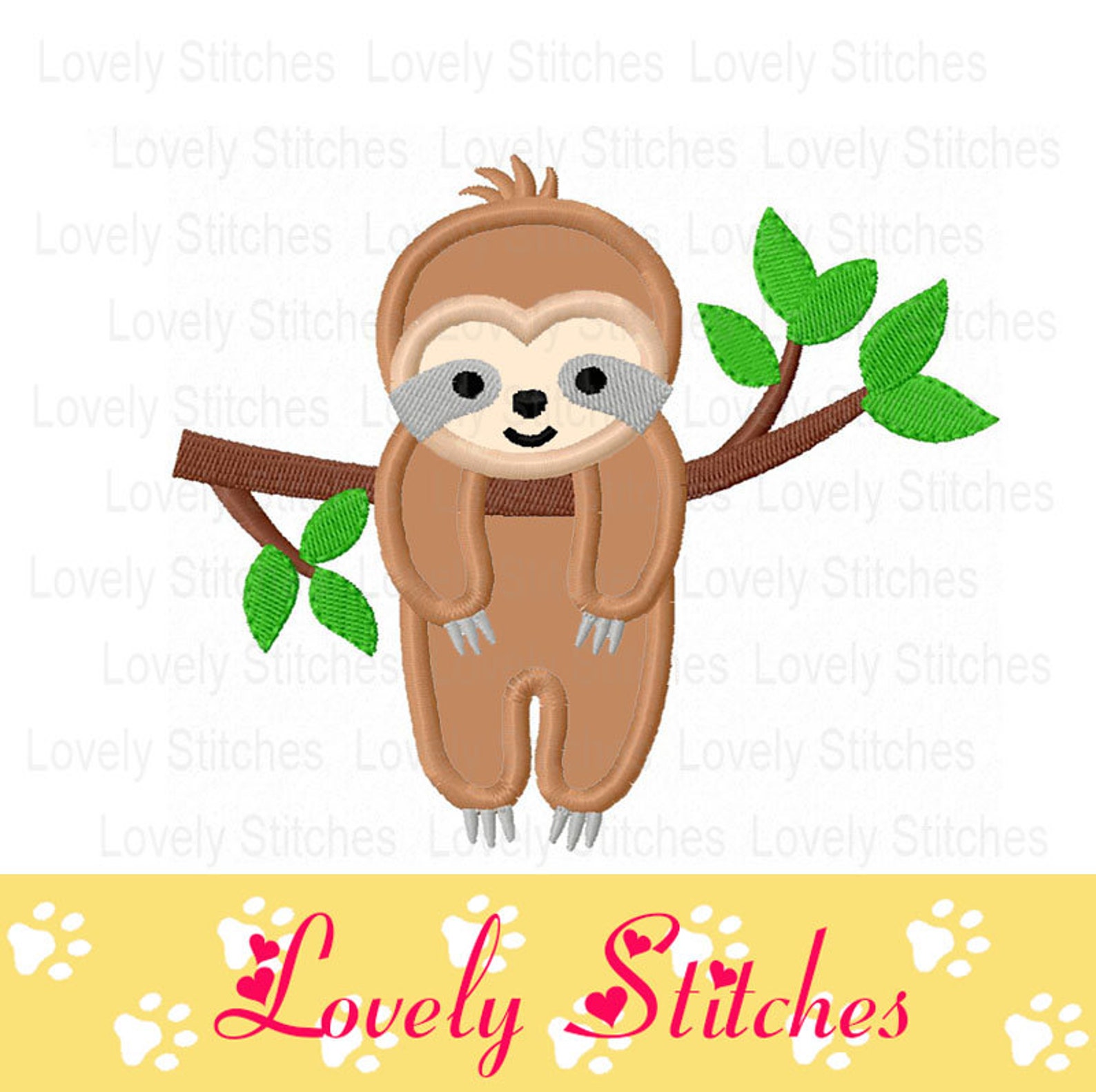 Sloth Embroidery Design,baby Sloth Applique,sloth Shirt Applique ...
