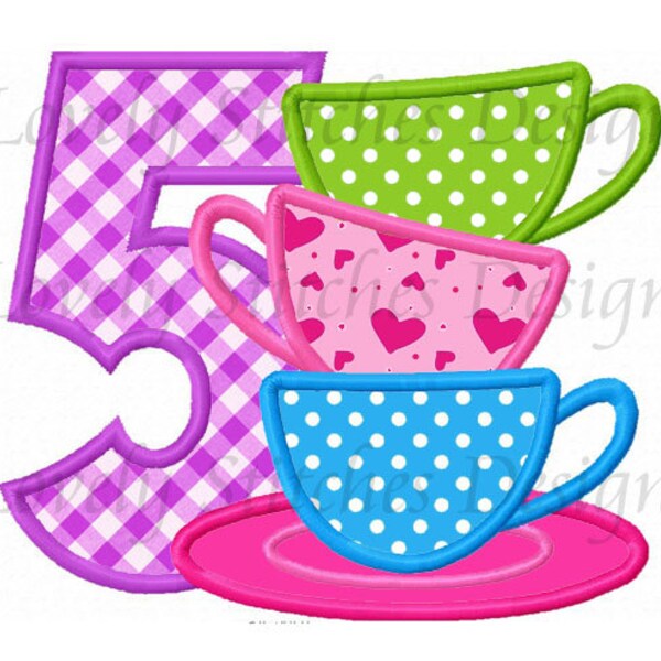Tea Cup Applique - Etsy