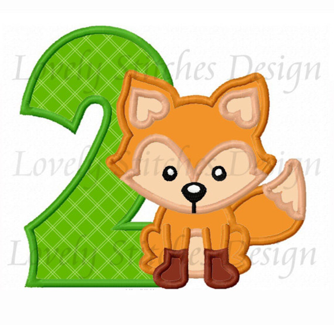 Fox Number 2 Applique Machine Embroidery Design NO:0264 - Etsy