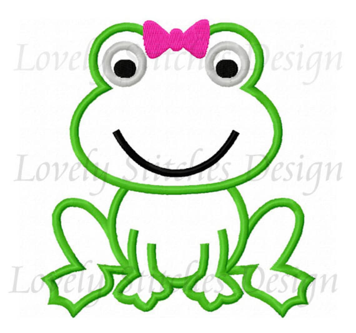 Girl Frog Applique Machine Embroidery Design NO:0595 - Etsy