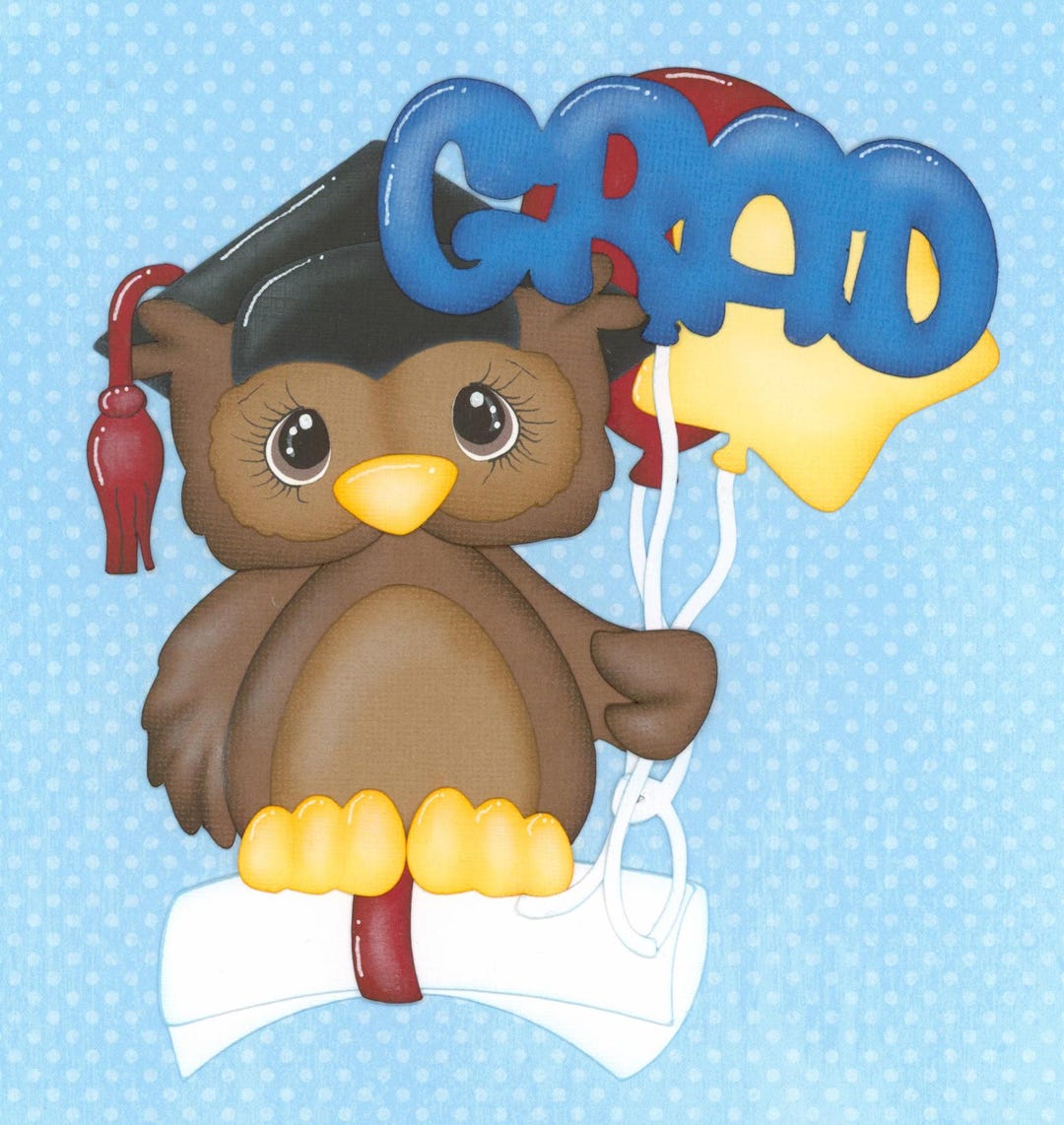 GRADUATION OWL With BALLOONS. Can Choose Colors to Match Your School ...