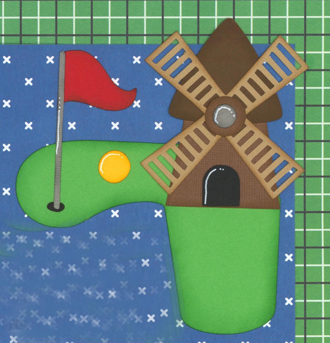 MINI GOLF WINDMILL. for Scrapbook Summer Pages, Layouts, Cards ...