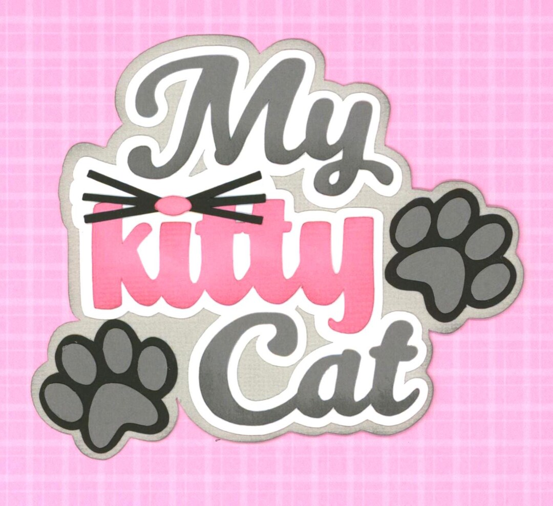 Kitty Cat Title: Scrapbook Embellishment. Handmade Die Cut. Paper ...