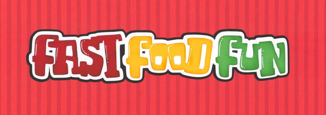 FAST FOOD FUN Title. for Scrapbooking Pages, Layouts, Cards. Handmade ...