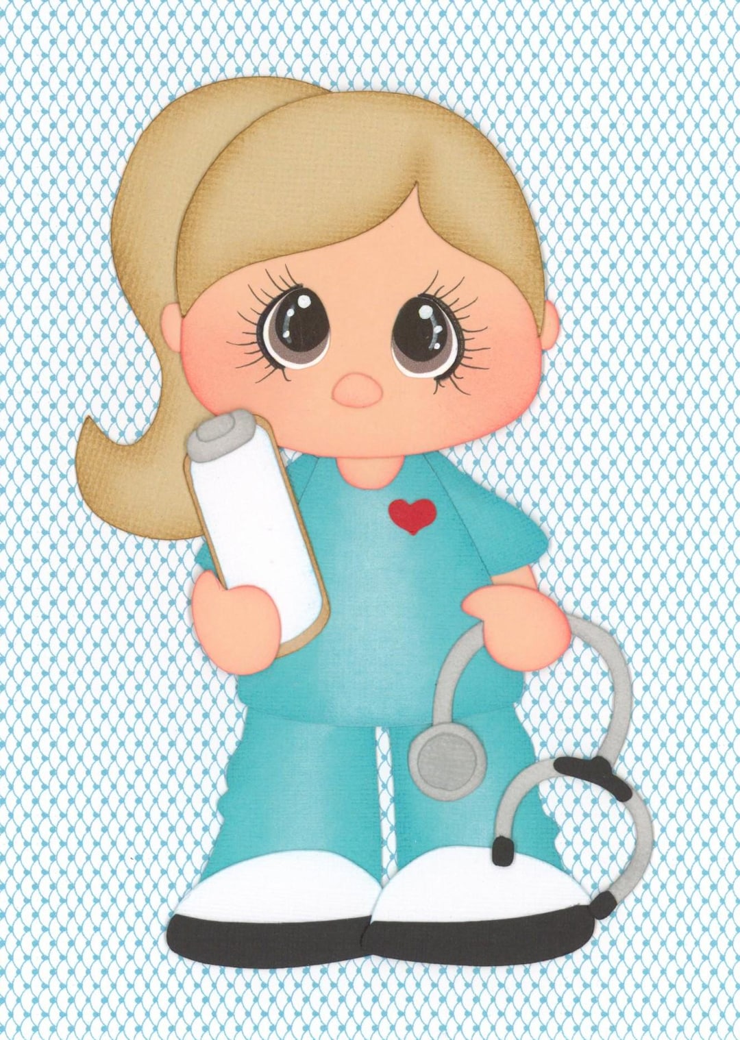 Nurse Medical Scrapbook Embellishment. Handmade Die Cut. Paper Piecing ...