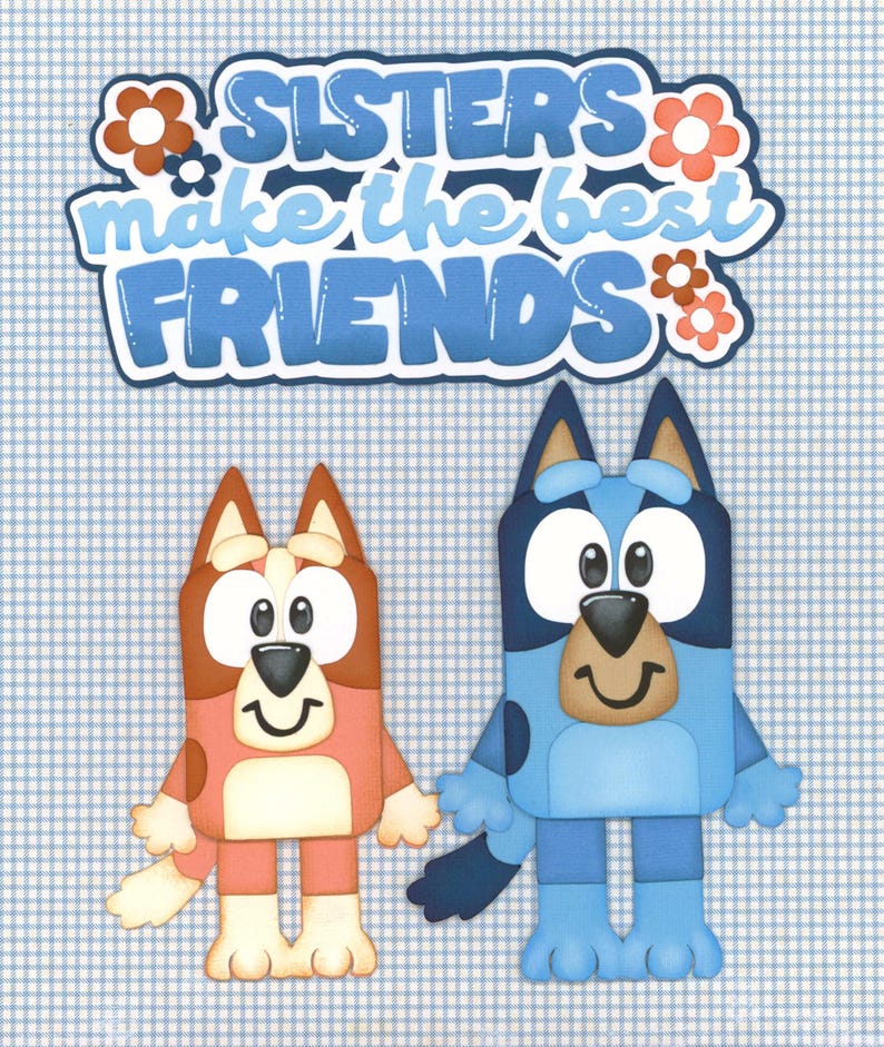 BLUEY CARTOON DOG. Paper Piecing for Scrapbooks, Pages, Cards. Premade ...