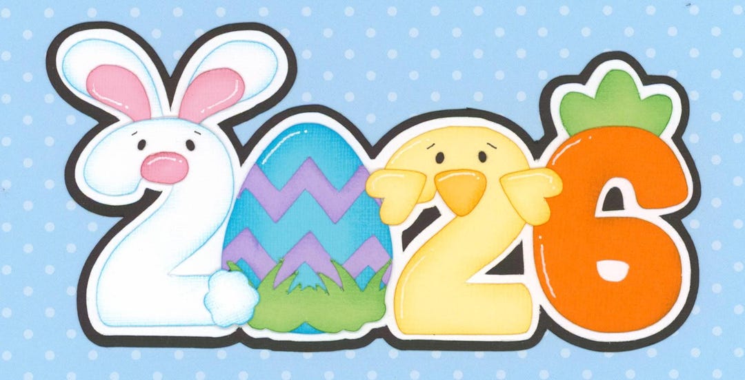 EASTER 2026 Title for Scrapbook Pages & Cards. Premade Die Cut. Paper ...