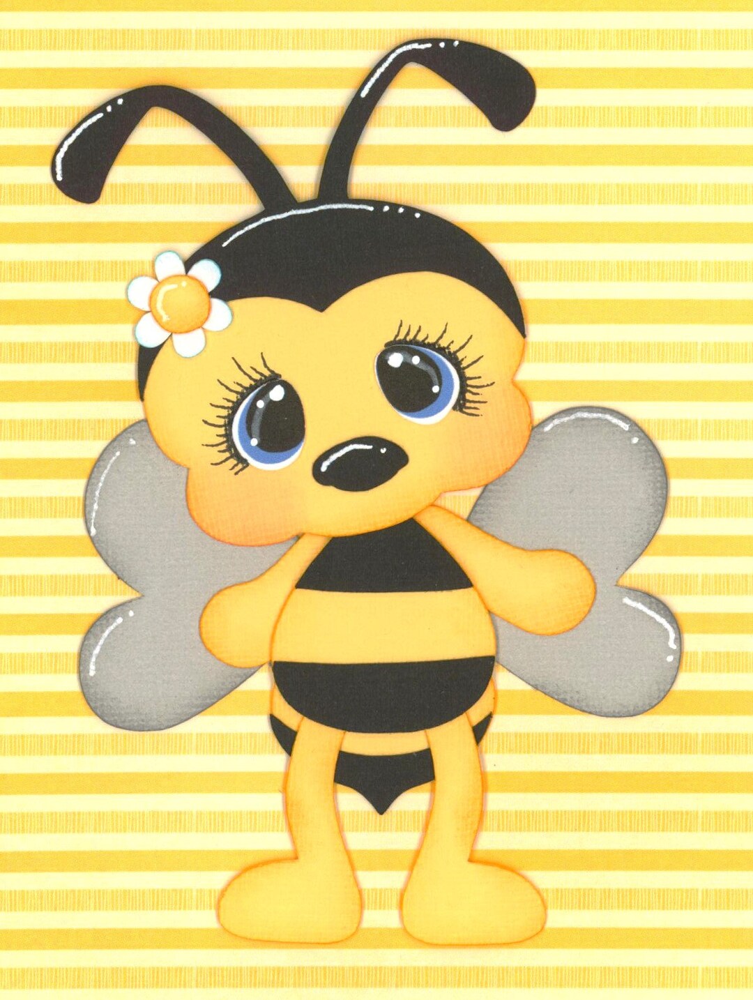 STANDING BEE. Cute for Scrapbook Pages, Layouts, Cards. Premade 3D Die ...