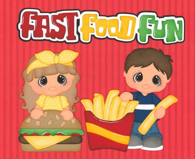 FAST FOOD FUN Title. for Scrapbooking Pages, Layouts, Cards. Handmade ...