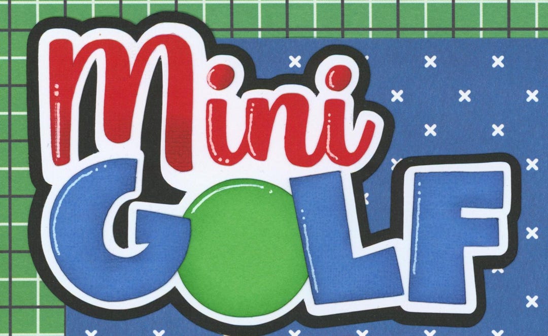 MINI GOLF TITLE. for Scrapbook Summer Pages, Layouts, Cards. Premade ...