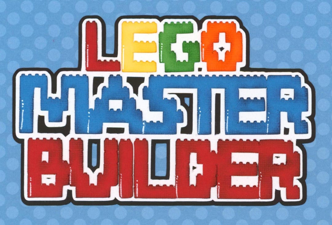 Bricks MASTER BUILDER Title! Lego Scrapbook Embellishment. Handmade Die ...