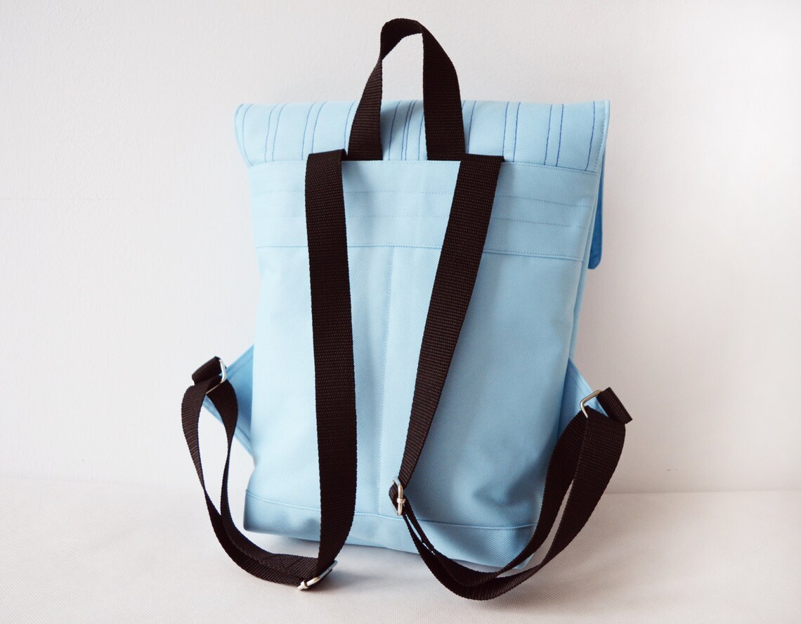 Backpack Light Blue Hipster Backpack Rucksack Cycling Bag Everyday ...