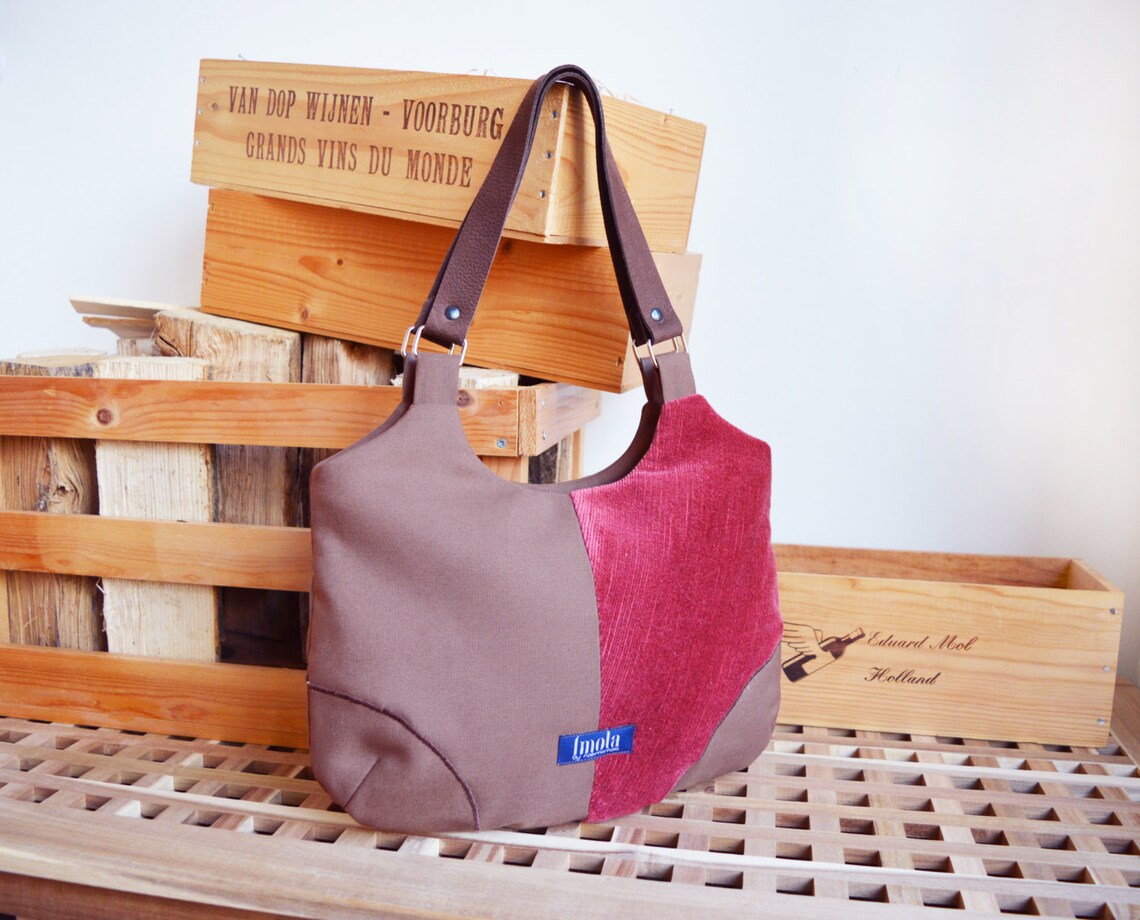 Brown Purse Simple Minimalist Medium Purse Handbag Shoulder Bag Canvas ...