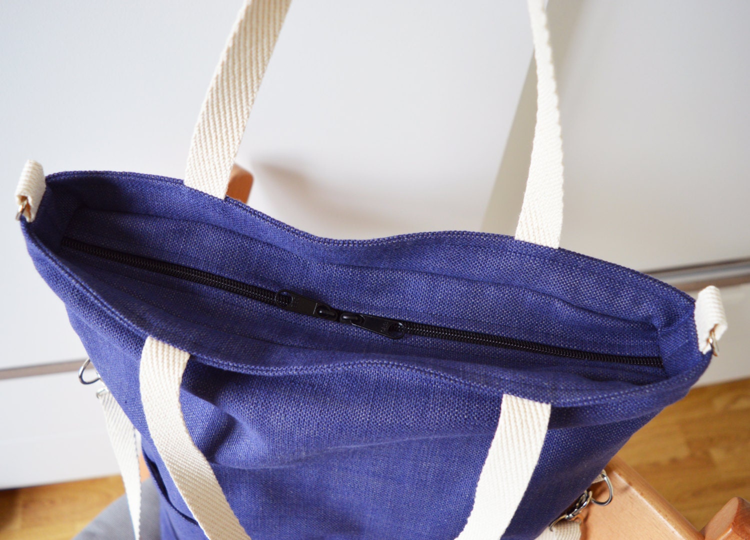 Large Fold Over Canvas Tote Bag Shopping Bag Casual Fold Over Tote ...