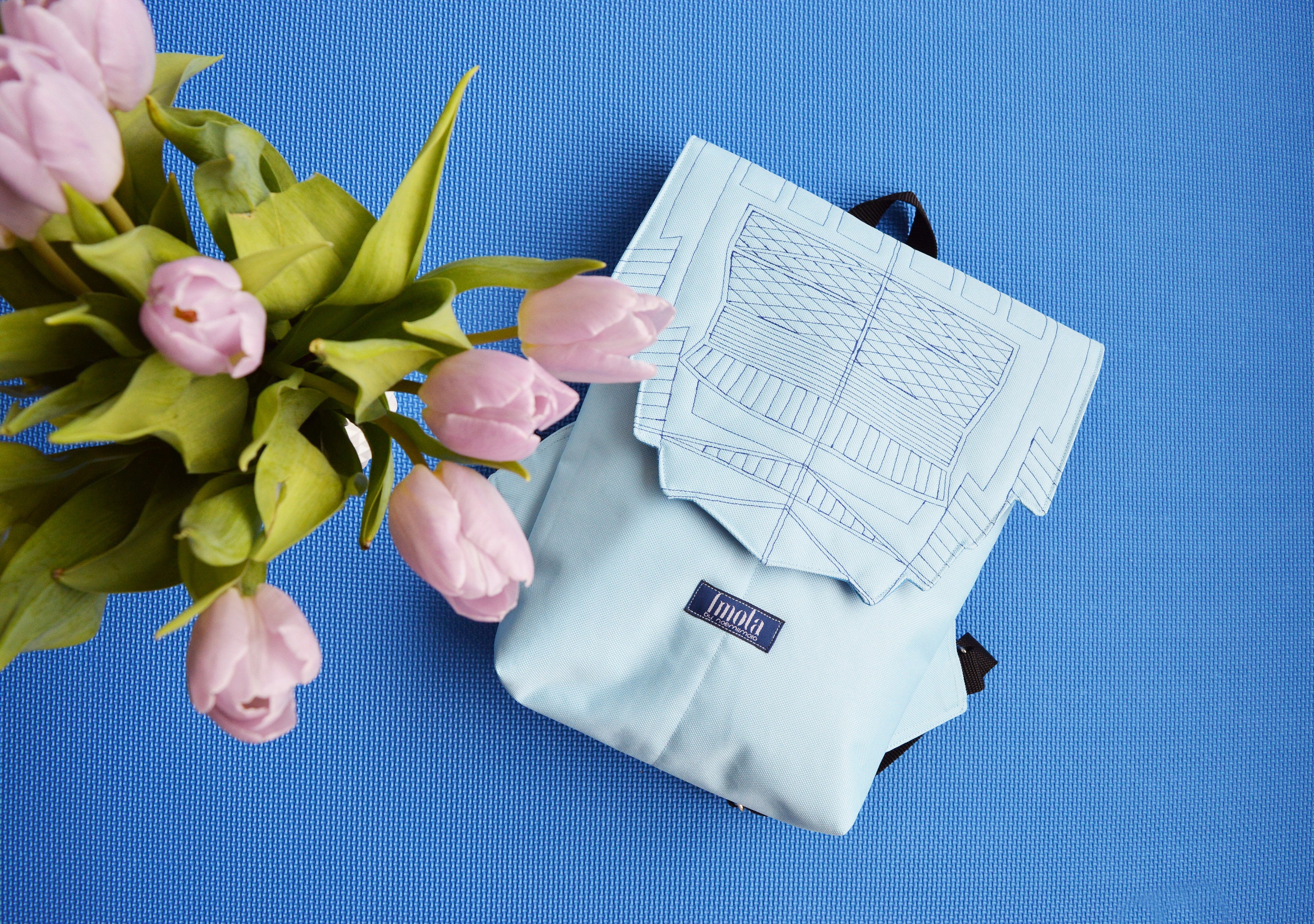 Backpack Light Blue Hipster Backpack Rucksack Cycling Bag Everyday ...