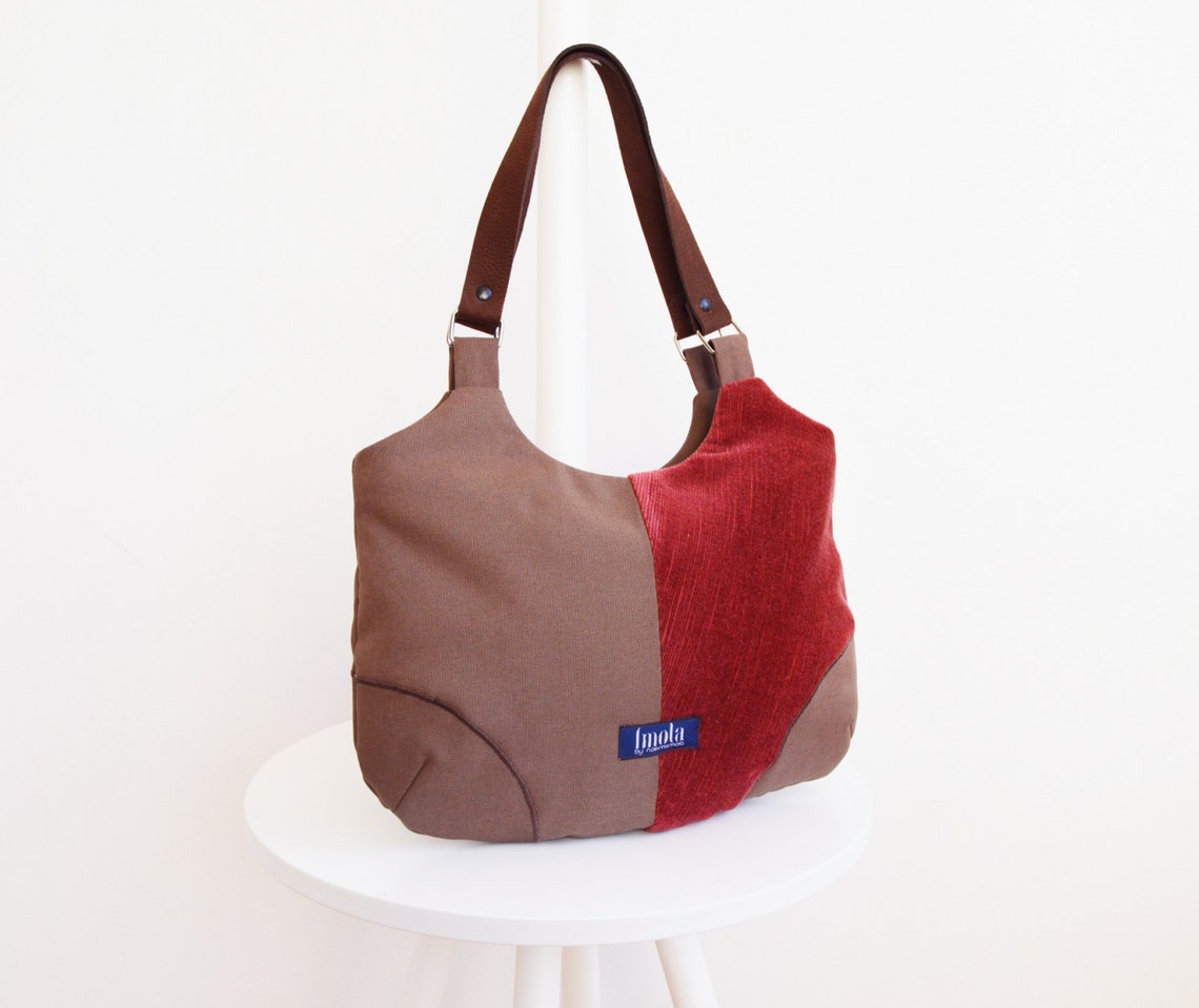 Brown Purse Simple Minimalist Medium Purse Handbag Shoulder Bag Canvas ...