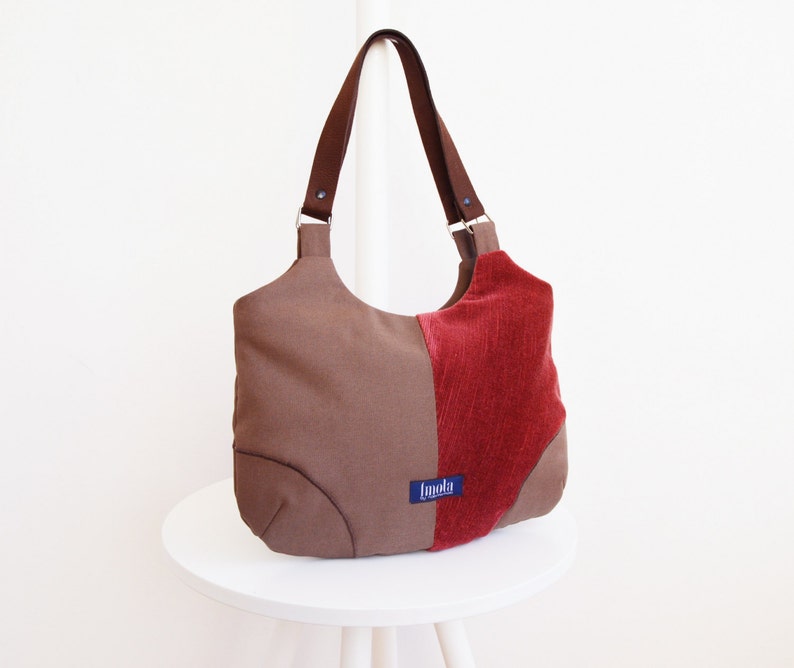 Brown Purse Simple Minimalist Medium Purse Handbag Shoulder Bag Canvas ...