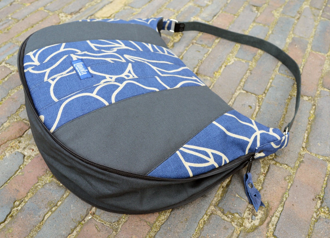 Blue Gray Purse Simple Increasable Large Purse Handbag Shoulder Bag ...