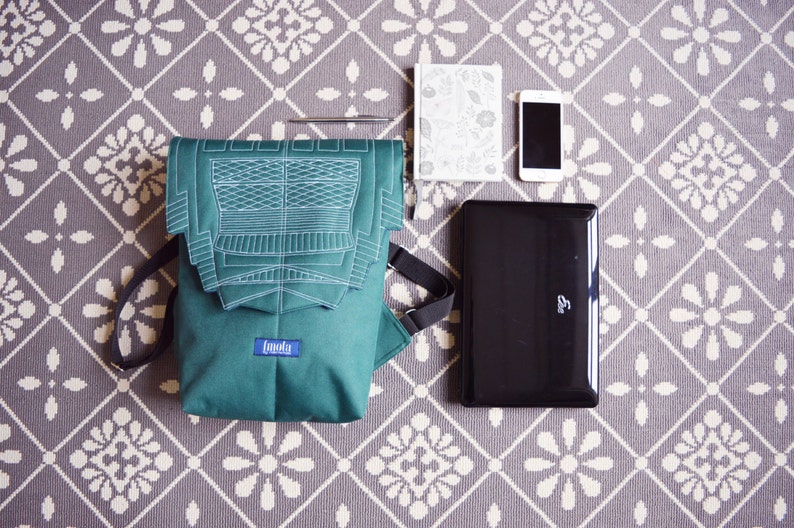 Backpack Green Hipster Backpack Rucksack Cycling Bag Everyday Small ...