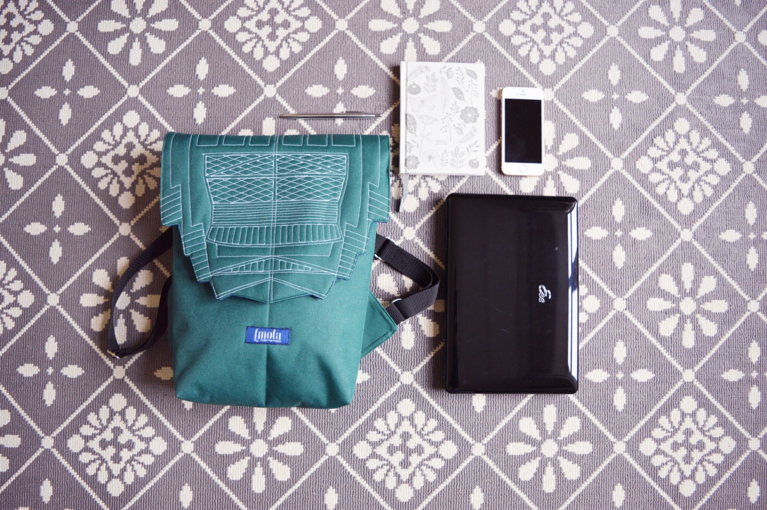 Backpack Green Hipster Backpack Rucksack Cycling Bag Everyday Small ...