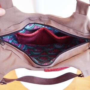 Brown Purse Simple Minimalist Medium Purse Handbag Shoulder Bag Canvas ...