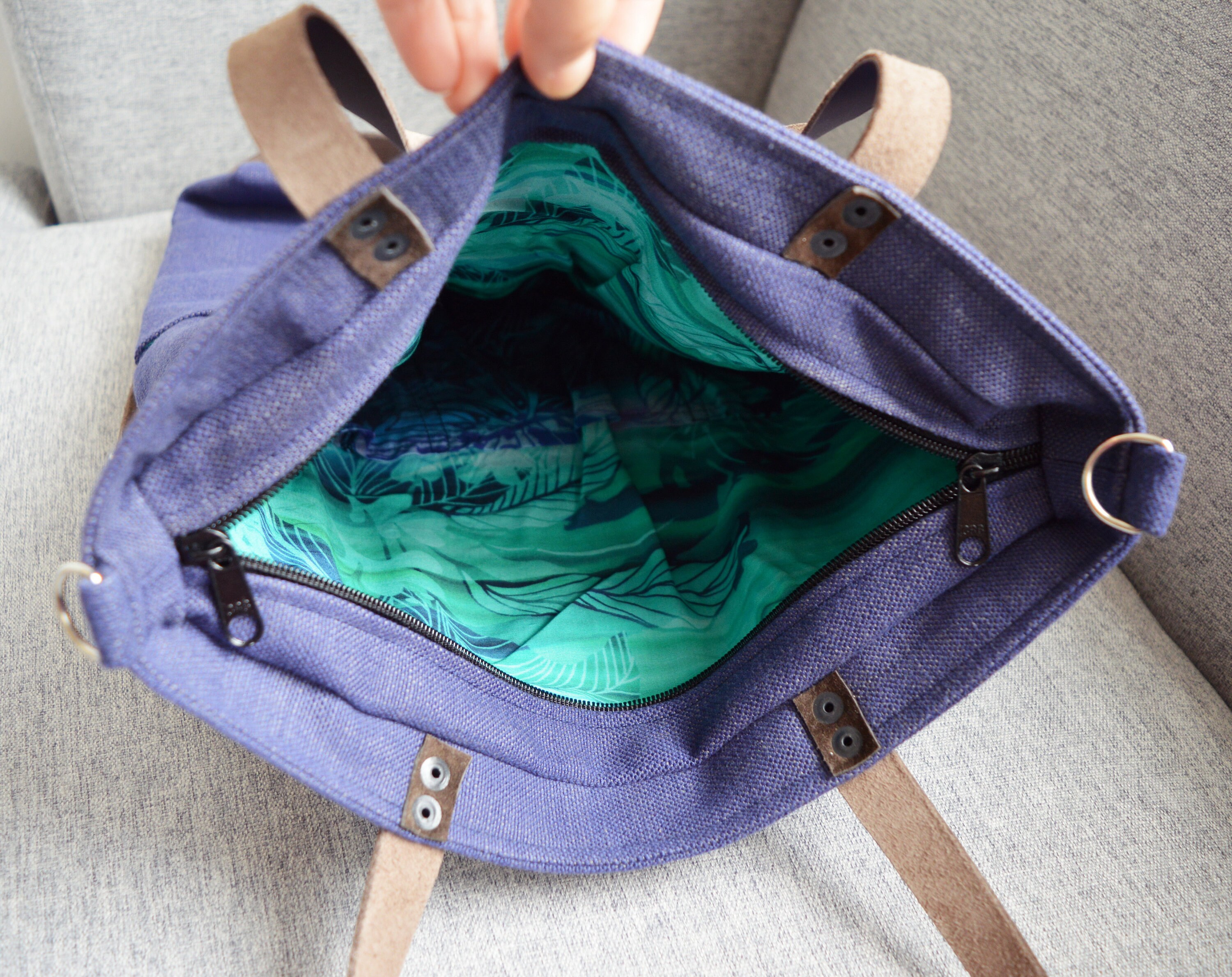 Large Fold Over Canvas Tote Bag Shopping Bag Casual Fold Over Tote ...