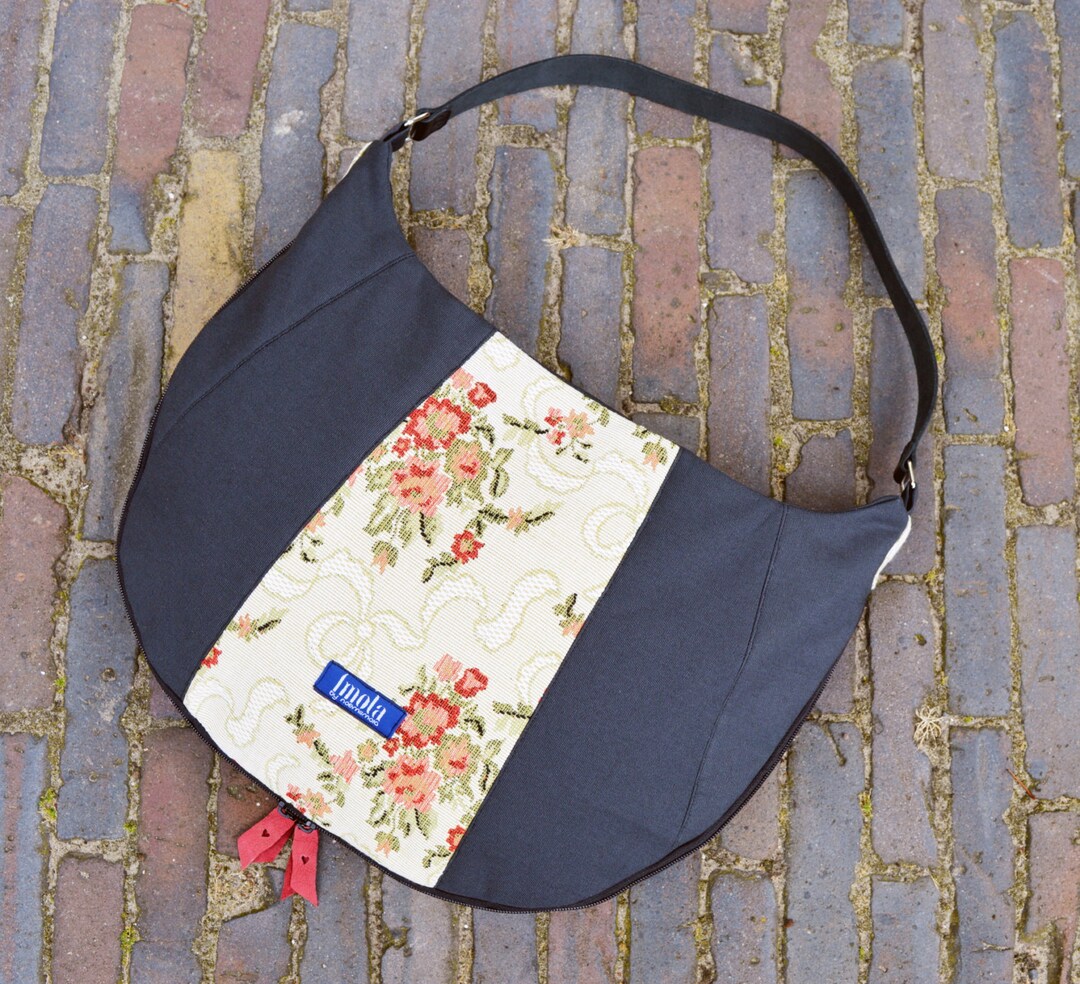 Brocade Purse Simple Expandable Large Purse Handbag Shoulder Bag Canvas ...