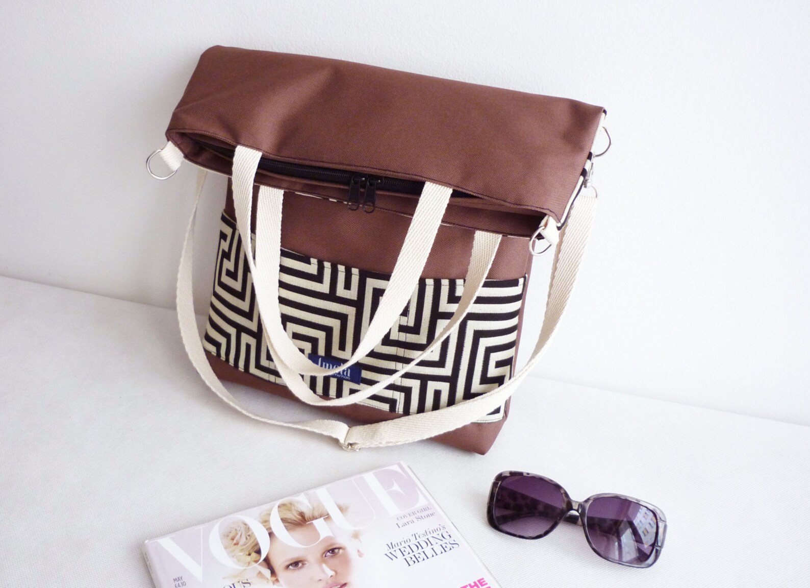 Large Fold Over Canvas Tote Bag Shopping Bag Casual Fold Over - Etsy