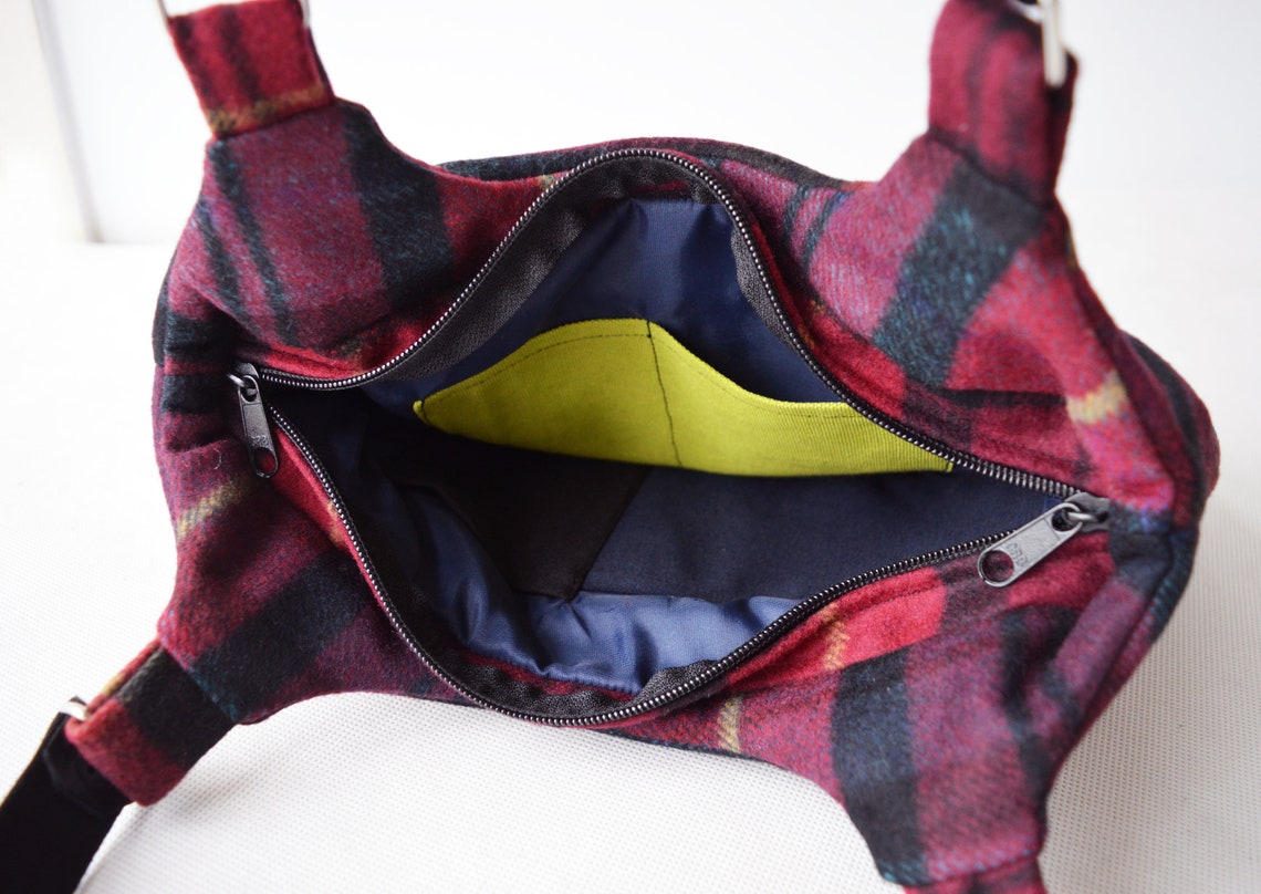 Plaid Purse Simple Minimalist Medium Purse Handbag Shoulder Bag Canvas ...