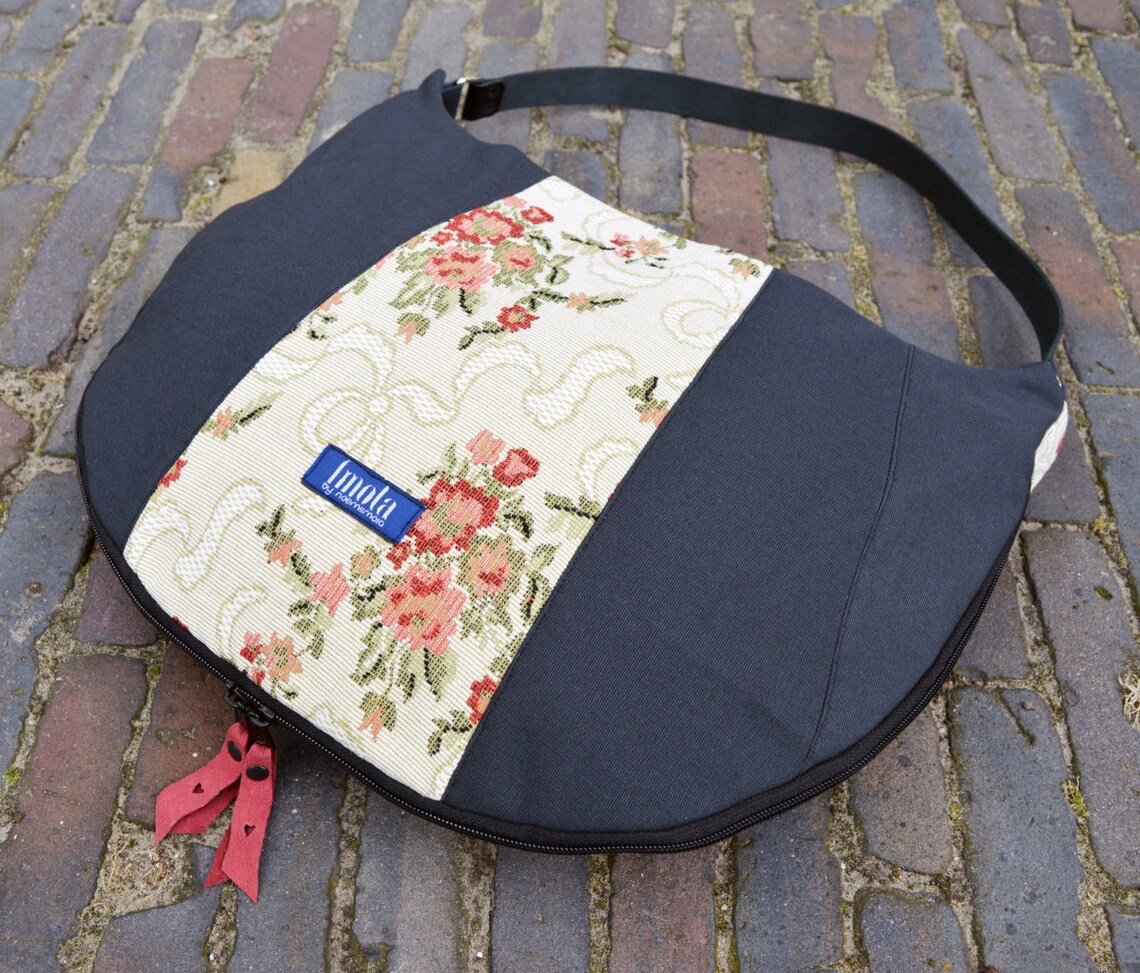 Brocade Purse Simple Expandable Large Purse Handbag Shoulder Bag Canvas ...