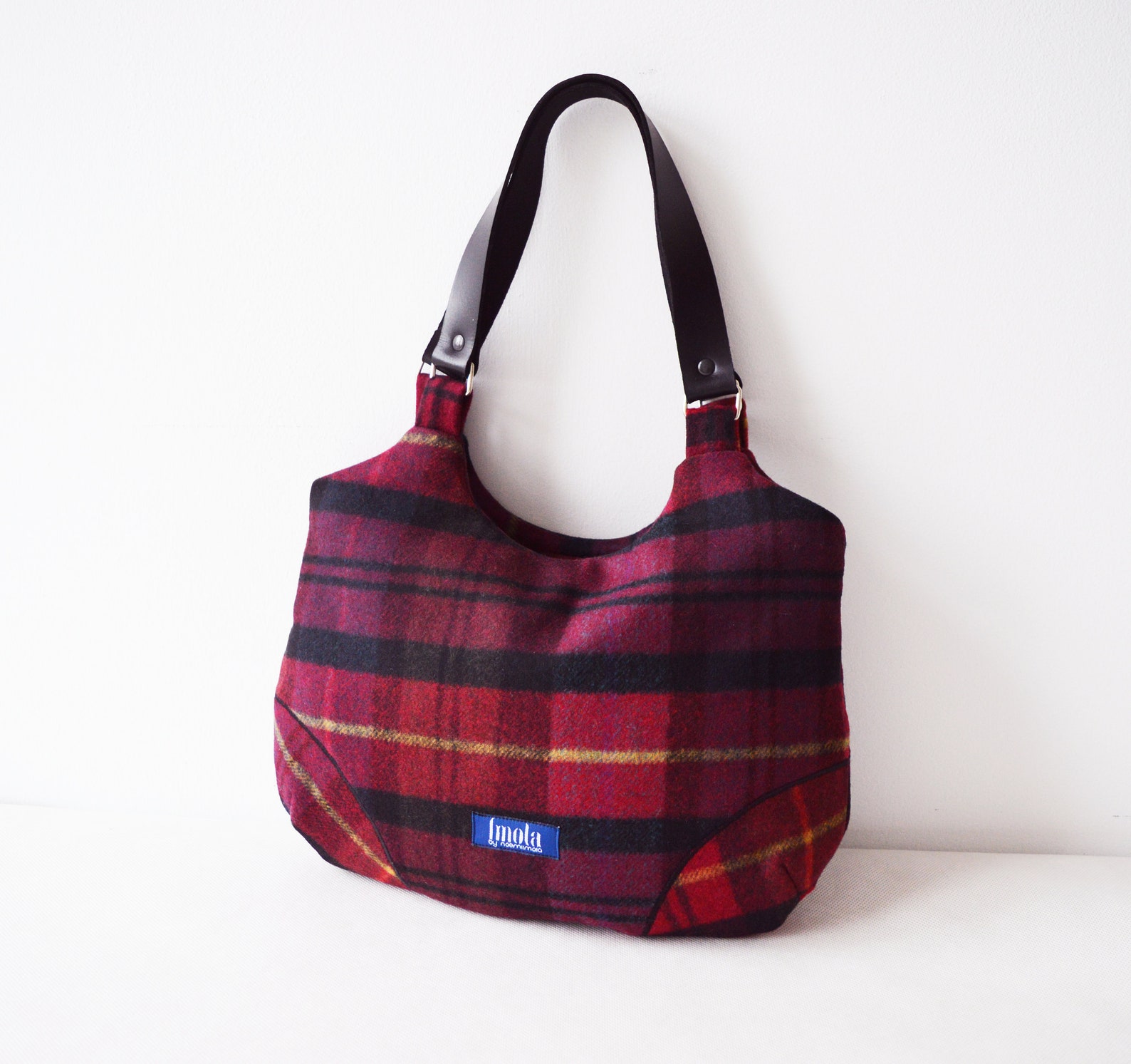 Plaid Purse Simple Minimalist Medium Purse Handbag Shoulder Bag Canvas ...