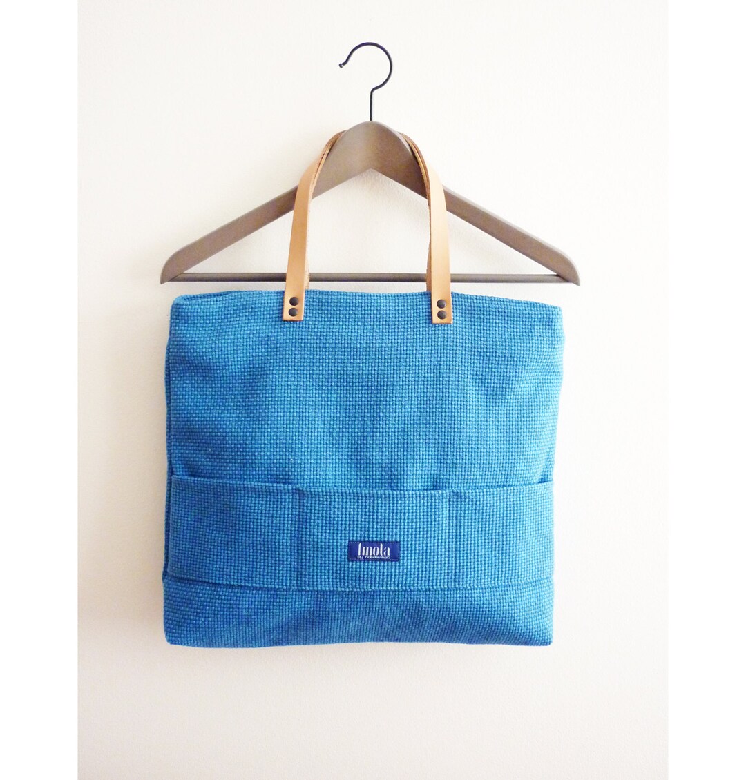 Large Blue Canvas Tote Bag Shopping Bag Casual Tote School Bag - Etsy