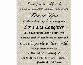 Wedding Thank You Sign Wedding Thanks New Mr & Mrs Family | Etsy