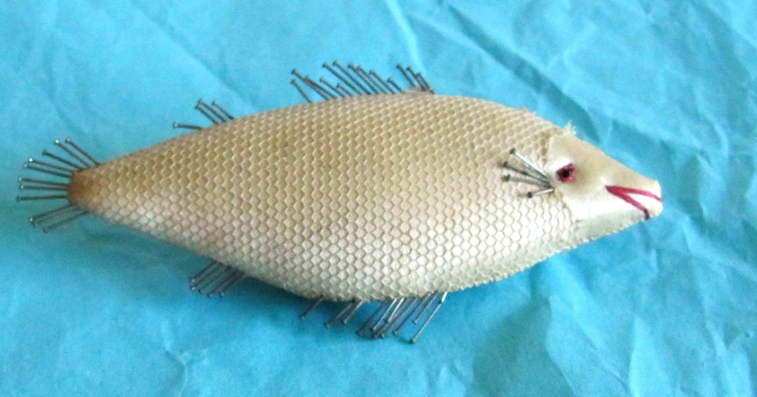 Victorian FISH PINCUSHION Made Using the Technique of Pin Sticking - Etsy