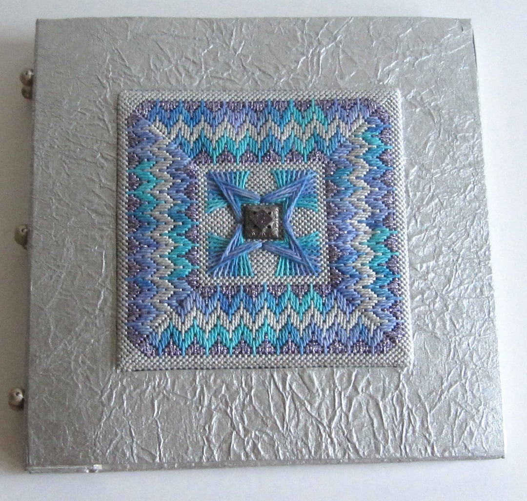 BOOK - HANDMADE CONCERTINA Book With Inset Needlepoint Embroidery - Etsy