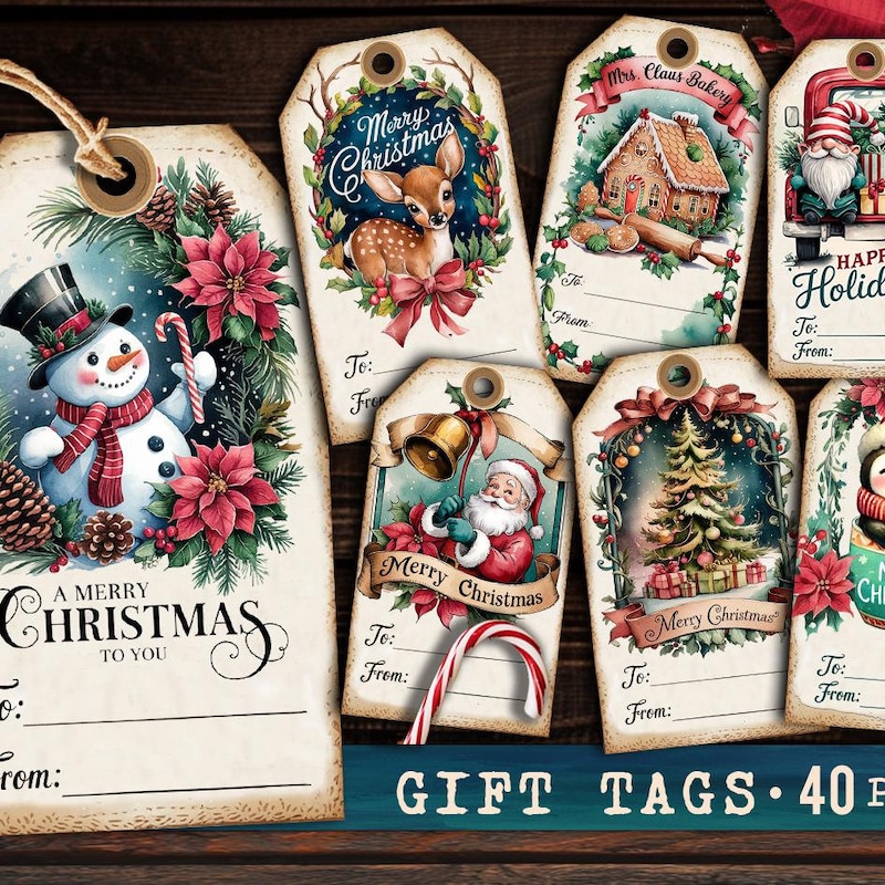 Gnome Vintage Tags - Etsy