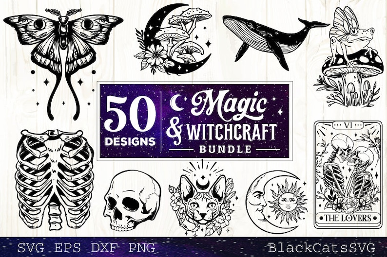 Magic and Witchcraft SVG Bundle 50 Designs - Etsy