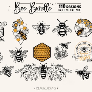 Bee Bundle 110 Designs SVG, Bee Svg, Queen Bee Svg Bundle, Bee Clipart ...