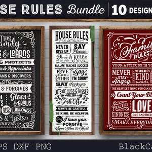 House Rules Bundle SVG 10 Designs Vol 1 - Etsy
