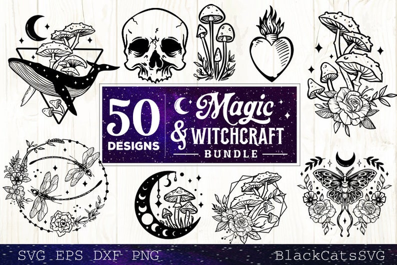 Magic and Witchcraft SVG Bundle 50 Designs - Etsy