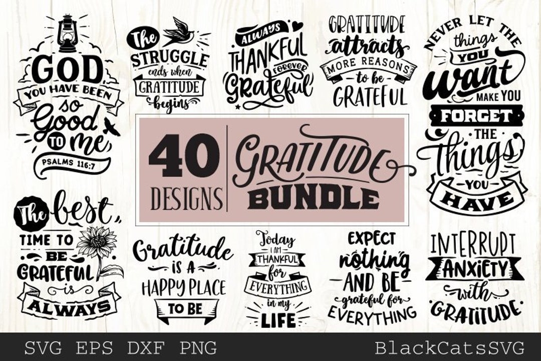 Gratitude SVG Bundle 40 Designs Grateful SVG - Etsy