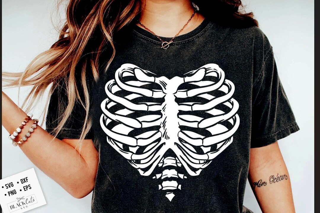 Rib Cage SVG, Skeleton Valentines Day Svg, Skeleton Valentine's Day SVG ...