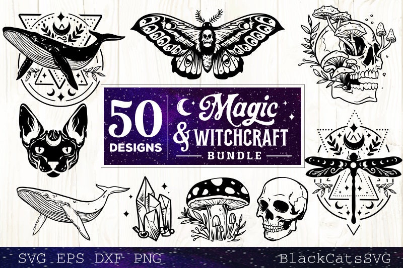 Magic and Witchcraft SVG Bundle 50 Designs - Etsy