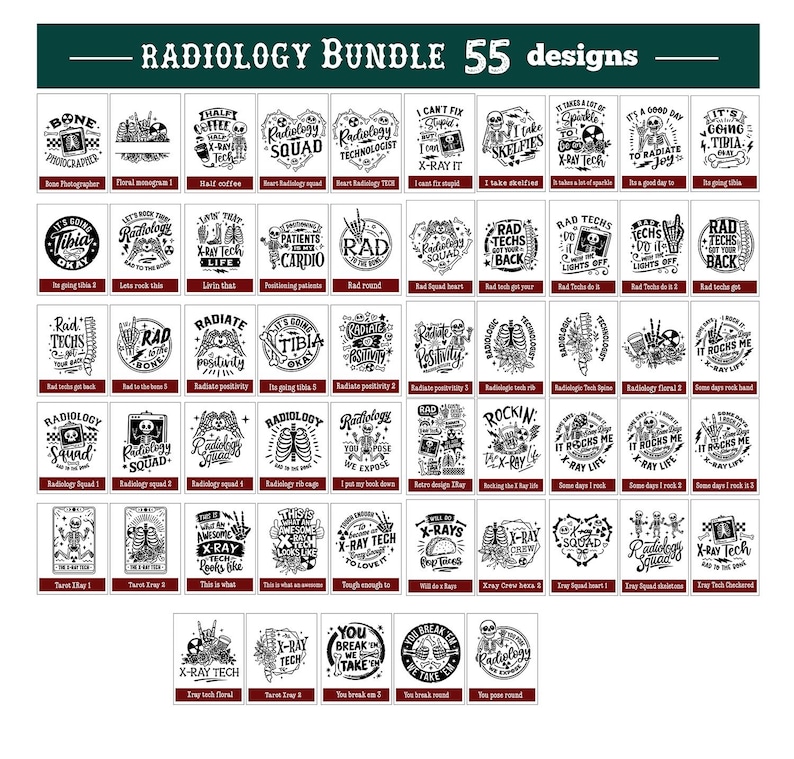 Radiology SVG 55 Designs SVG, X-ray Svg, X-ray Tech Svg Bundle Svg, Rad ...