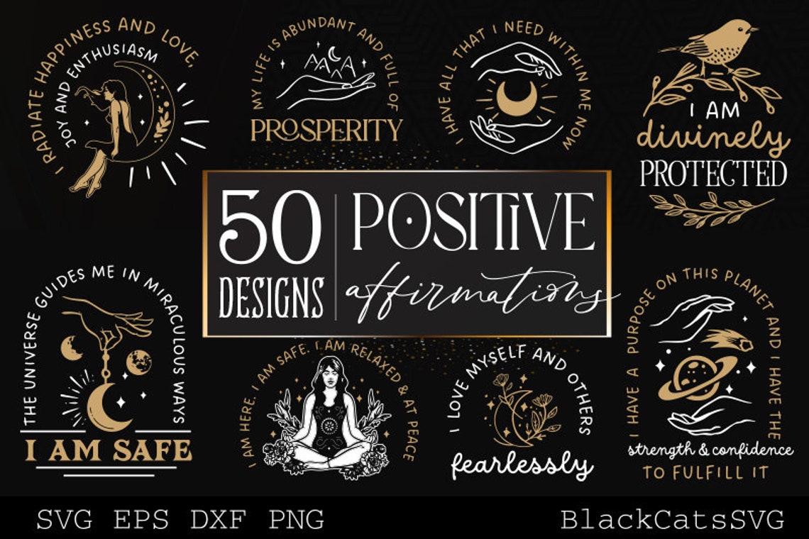 Positive Affirmations Bundle SVG 50 Designs - Etsy