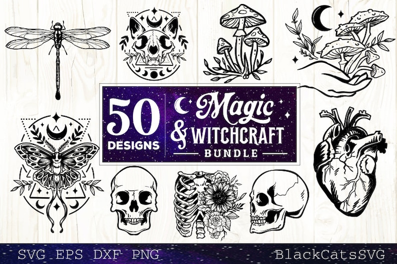 Magic and Witchcraft SVG Bundle 50 Designs - Etsy